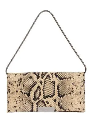 JIL SANDER Carnet Snake-effect Leather Clutch - Neutrals