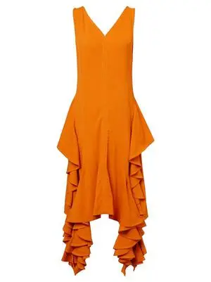 Bottega Veneta Ruffled Midi Dress - Orange