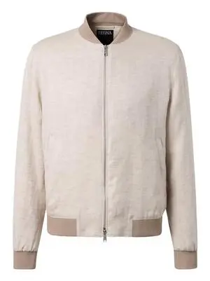 Zegna Linen Bomber Jacket - Beige