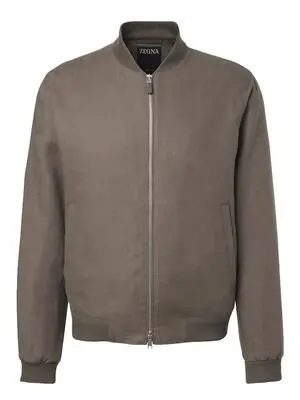 Zegna Linen Bomber Jacket - Grey