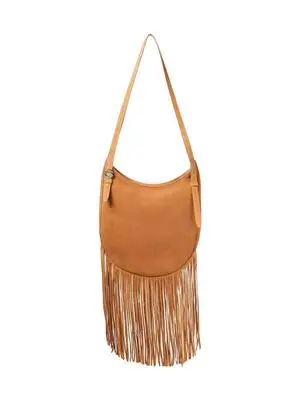Coperni Fringed Suede Shoulder Bag - Brown