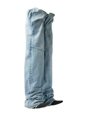 Balenciaga Flex 90 Denim Pantaboots - Blue