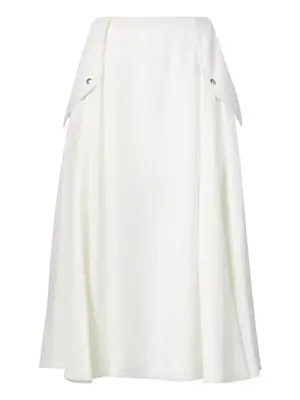 Bottega Veneta Pleated Midi Skirt - White