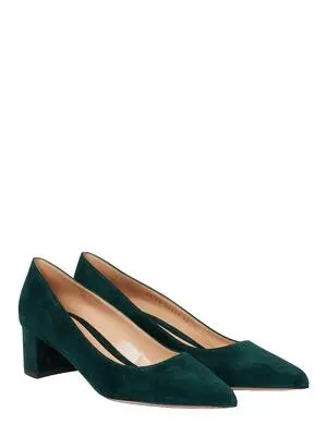 GIANVITO ROSSI Piper 45 Suede Pumps - Green