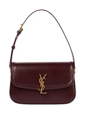 Saint Laurent Solferino Small Leather Shoulder Bag - Burgundy