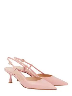 GIANVITO ROSSI Ascent 55 Leather Slingback Pumps - Pink