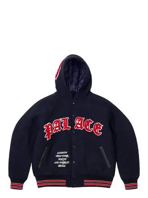 PALACE Hooded Varsity Jacket - Blue
