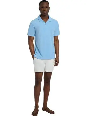 Onia Towel Terry Johnny Collar Polo - Air Blue