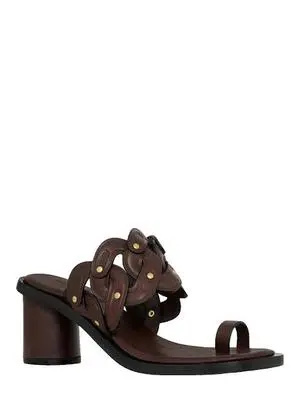 Rebecca Minkoff Studded Toe Loop Sandal Brunette
