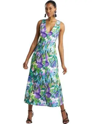 Natori Ayame V-Neck Maxi Dress Multi