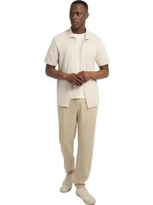 Onia Button Front Elastic Linen Pant Sand