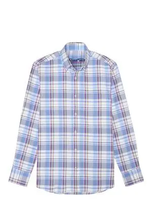 Robert Talbott Harrison Button Down Multicolor Plaid Oxford Shirt Blue Multi
