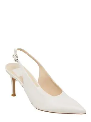 Dolce Vita Elasi Pointed Toe Slingback Pumps White Leather