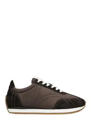 TOTEME Sport Woven And Suede Low-top Trainers - Dark Brown