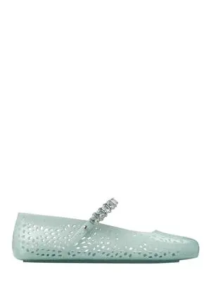 JIMMY CHOO Jelly Ballerina Flats With Crystal Embellishment - Light Verde/silver Mix/light Verde