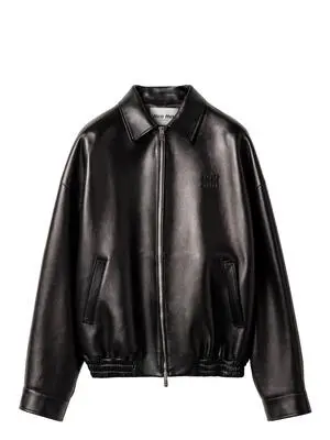 Miu Miu Plongé Nappa Leather Jacket - Black