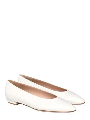 GIANVITO ROSSI Amelia Flat Ballerina - White Nappa Leather