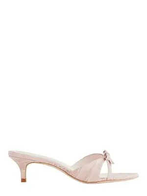 REFORMATION Stacy Croc Effect Sandals - Pink Croc