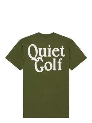 QUIET GOLF Heritage Stack Tee - Olive