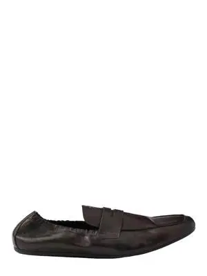 Prada Shuffle Leather Loafers - Brown
