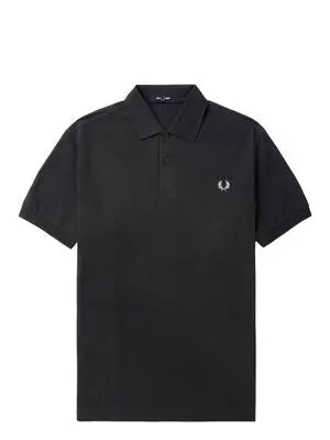 Fred Perry Logo-embroidered Polo Shirt - Grey