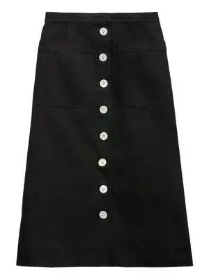 Prada Mid-length Cotton Skirt - Black