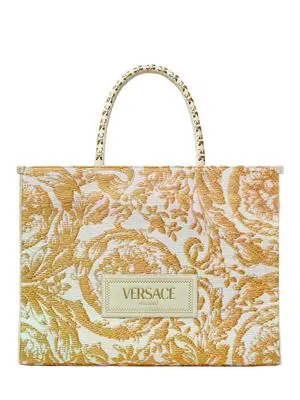 Versace Barocco Athena Large Tote Bag - White