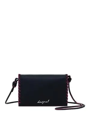 Desigual Faux Leather Wallet On A Strap - Black