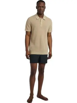 Onia Cotton Textured Knit Polo Sand
