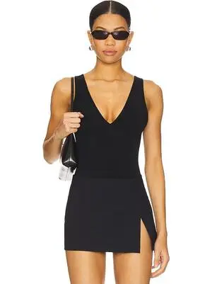 Commando Butter Luxe Deep V Bodysuit - Black