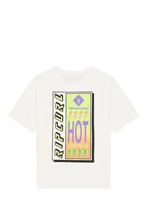 Abrand Denim X Rip Curl Hot Locals Tee In White - White Sand
