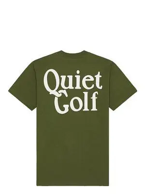 QUIET GOLF Heritage Stack Tee - Olive
