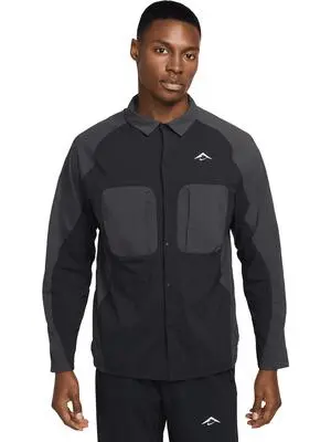 Nike Trail Dri-fit Adv Uv Running Shirt Jacket - Black