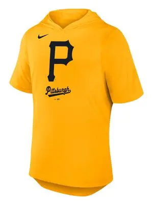 Nike Pittsburgh Pirates Logo Dri-fit Mlb Hooded T-shirt - Yellow
