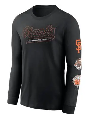 Nike San Francisco Giants Cooperstown Knockout Mlb Long-sleeve T-shirt - Black