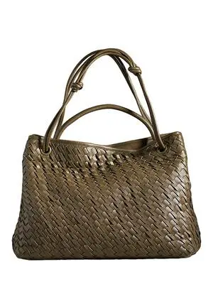 Walter Baker Woven Leather Tote - Olive