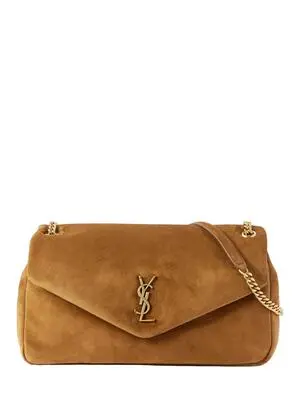 Saint Laurent Calypso Large Padded Suede Shoulder Bag - Brown