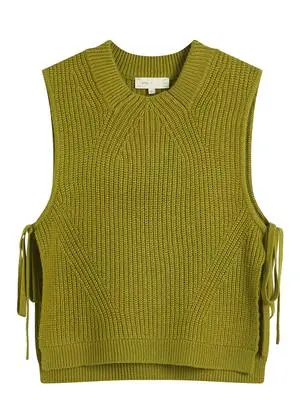 STEL Tie Side Knitted Tank Top - Green