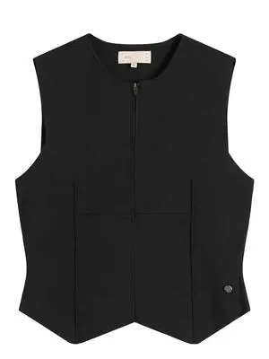 STEL Power Knit Zip-up Vest - Black