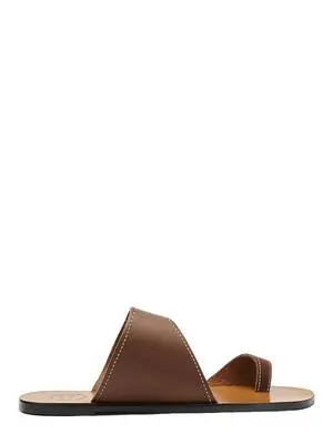 ATP ATELIER Centola Leather Cutout Sandals - Cannella,contrast Stitch