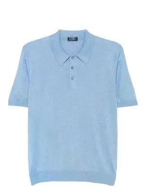 BARBA NAPOLI Silk Polo Shirt - Blue