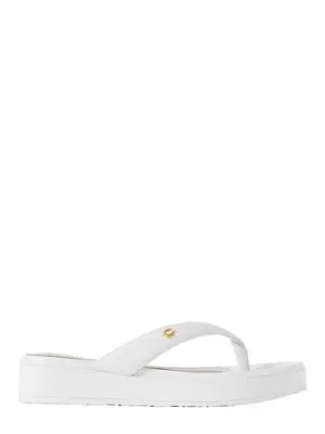 GIANVITO ROSSI Tahiti Leather Platform Flip Flops - White