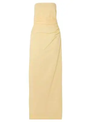 Bernadette Vera Strapless Ruched Striped Maxi Dress - Yellow