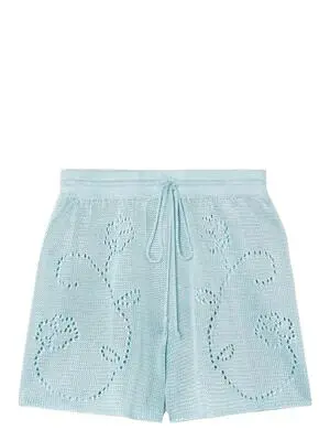 Calle Del Mar Pointelle-knit Shorts - Blue