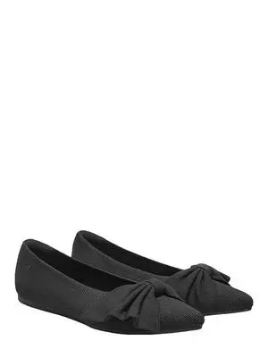 Vivaia Pointed-toe Bow Flats - Black