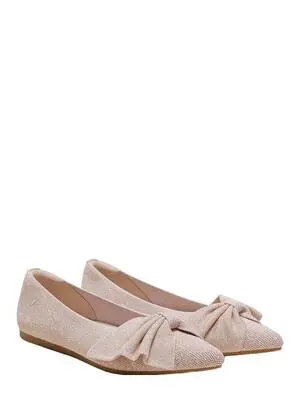 Vivaia Pointed-toe Bow Flats - Rose Gold
