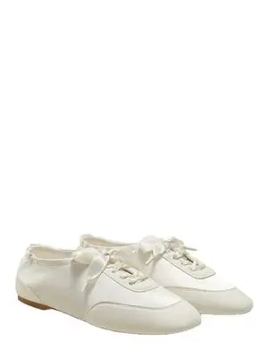 Vivaia Square-toe Lace-up Ballerina Sneakers - Light Gold