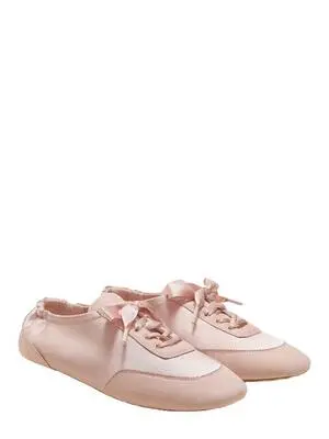 Vivaia Square-toe Lace-up Ballerina Sneakers - Peach Blush