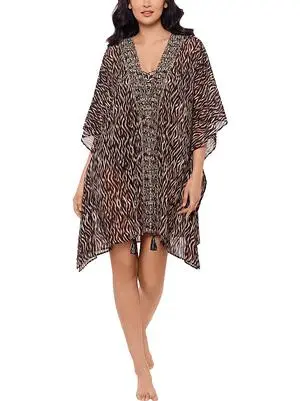 MIRACLESUIT Topkapi Printed Lace Up Caftan
