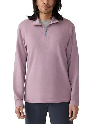 Faherty Brand Movement Quarter Zip Sweater - Rose Creek Stripe